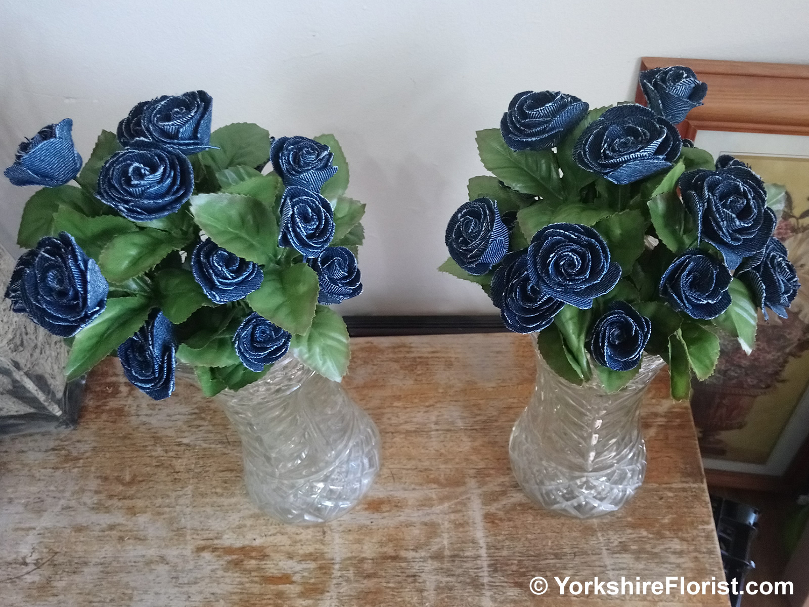 Yorkshire Florist: Denim Rose Vases - Pair
