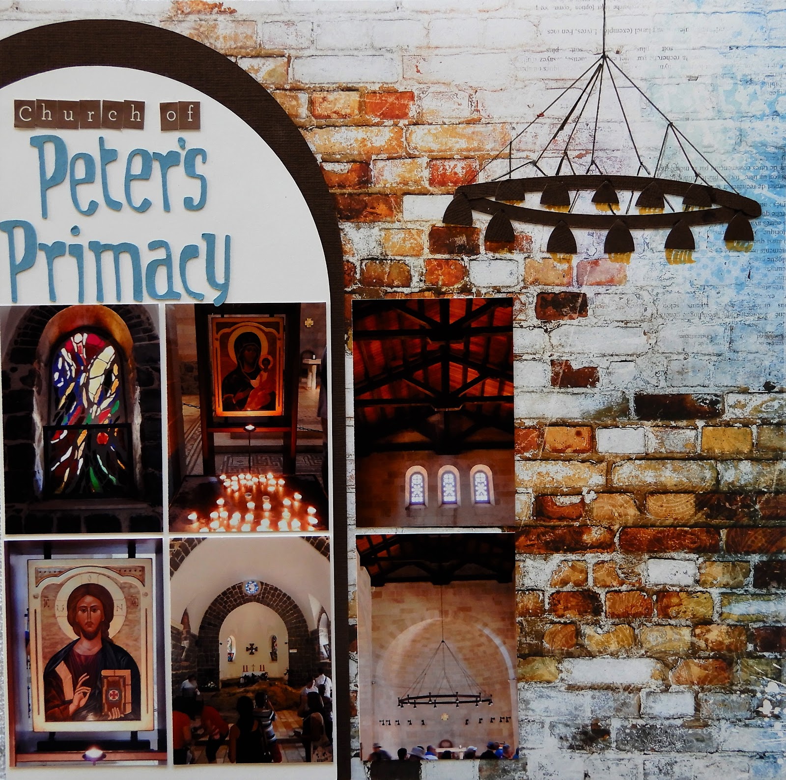 Random Memories: Two Page Scrapbook Layout - "Church of Peter's Primacy"