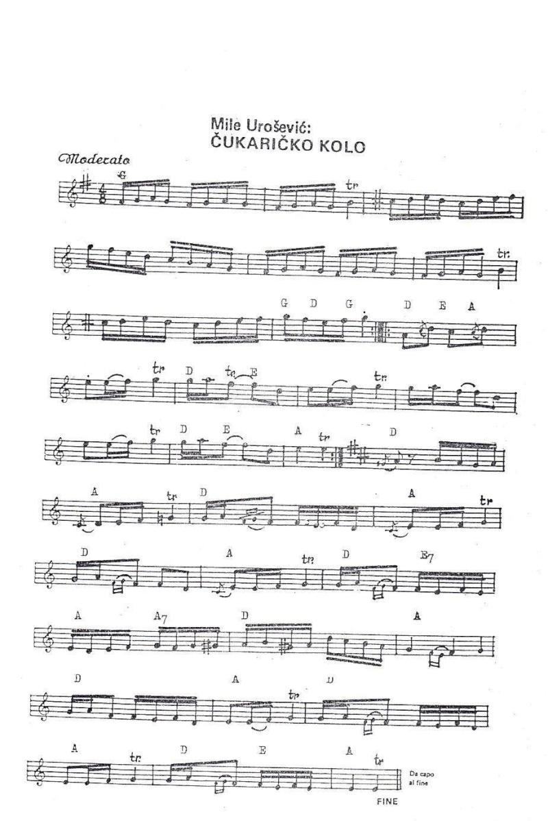 Scores for Balkan music Note za Harmoniku Violinu: Note Za Harmoniku ...