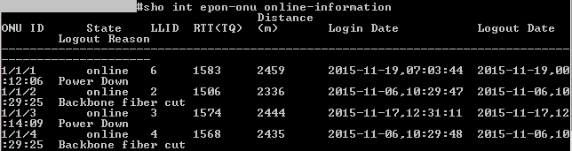 Raisecom OLT trouble shooting, describe with the show command...