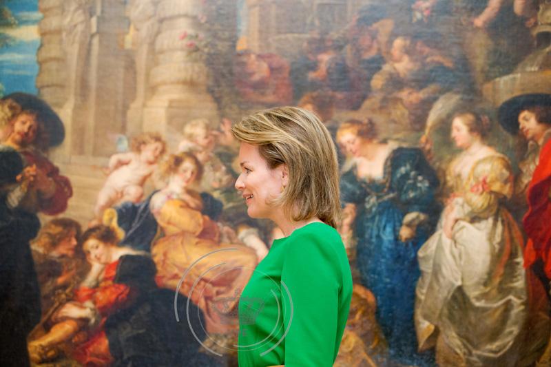 Queen Mathilde visits Rubens Exhibiton in Brussels