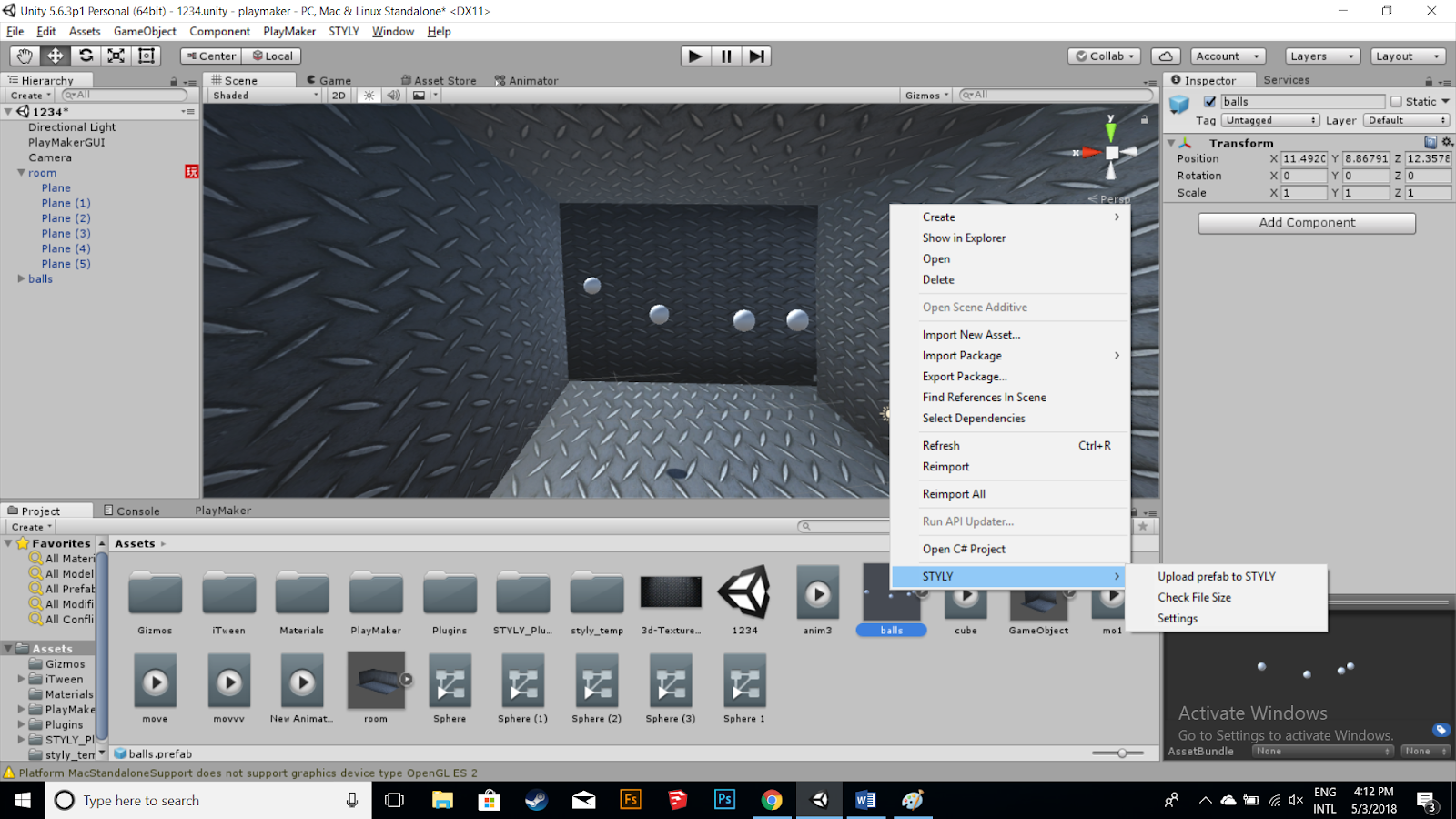 How to create animation in UNITY and then upload it into STYLY
