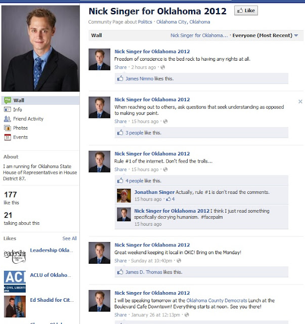 RHOBLOGY: Nick Singer for Oklahoma House Seat #87