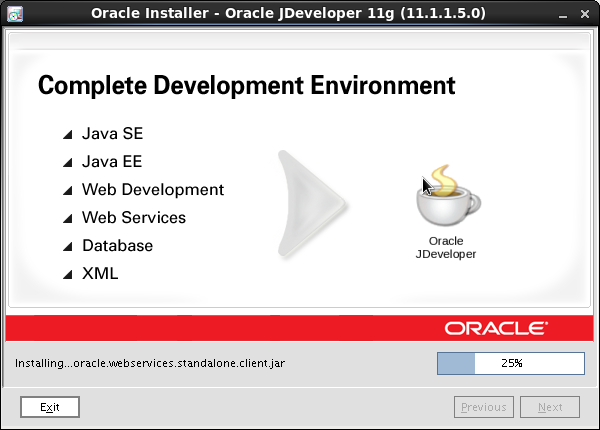 Oracle Stack: Oracle JDeveloper Studio Edition 11.1.1.5.0 Installation