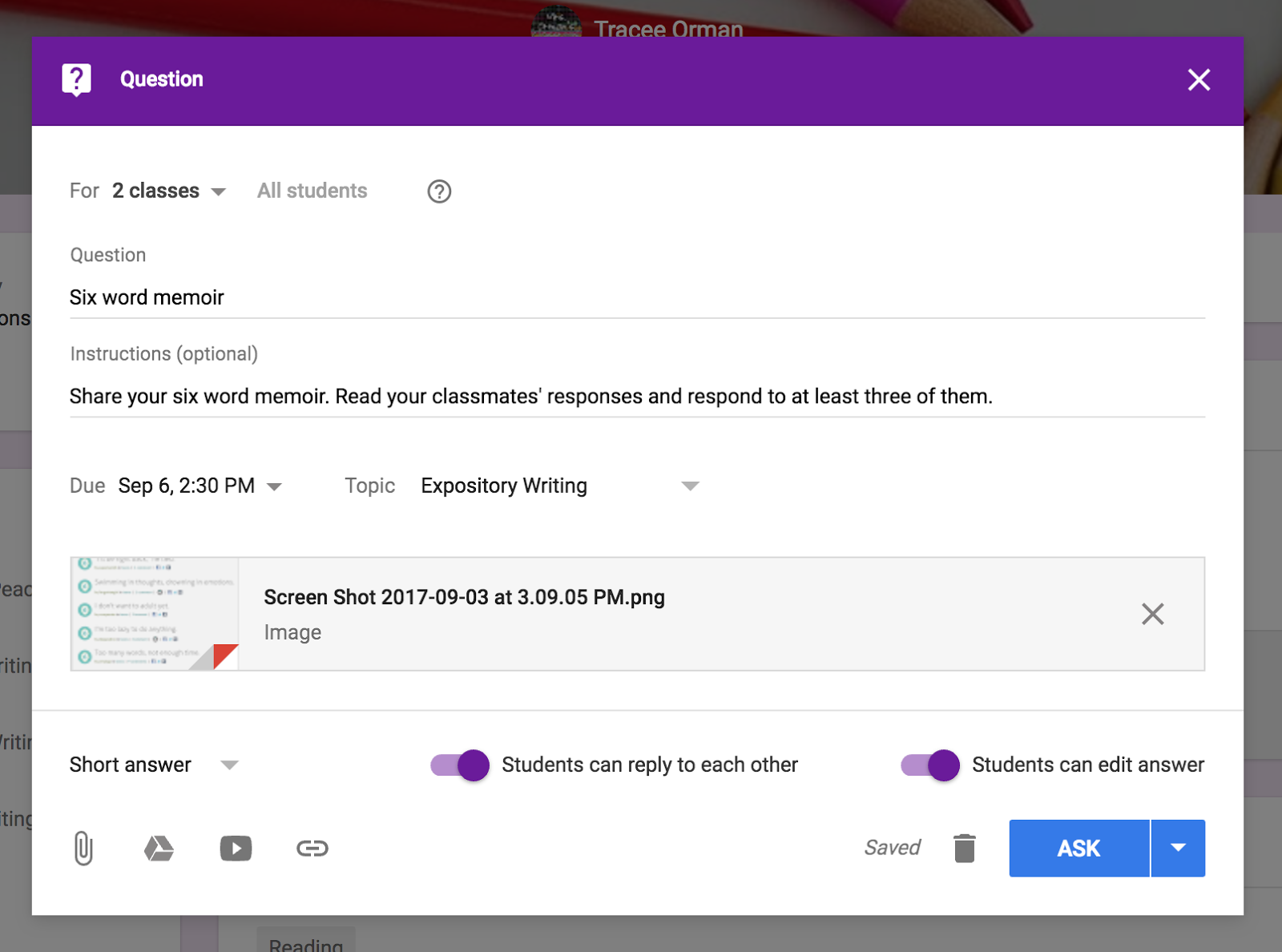 Mrs. Orman's Classroom: Asking Questions & Reusing Posts in Google ...