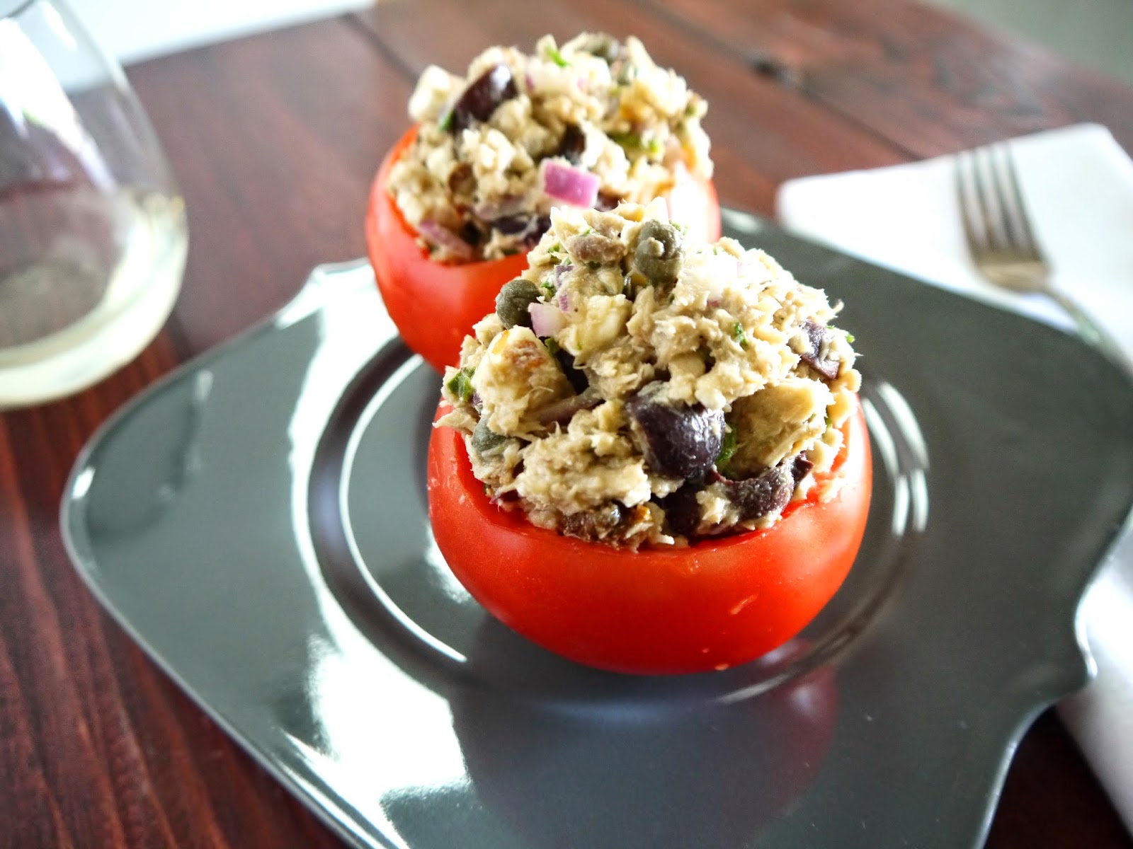 Eighty Twenty: 80--- Mediterranean Tuna-Stuffed Tomatoes