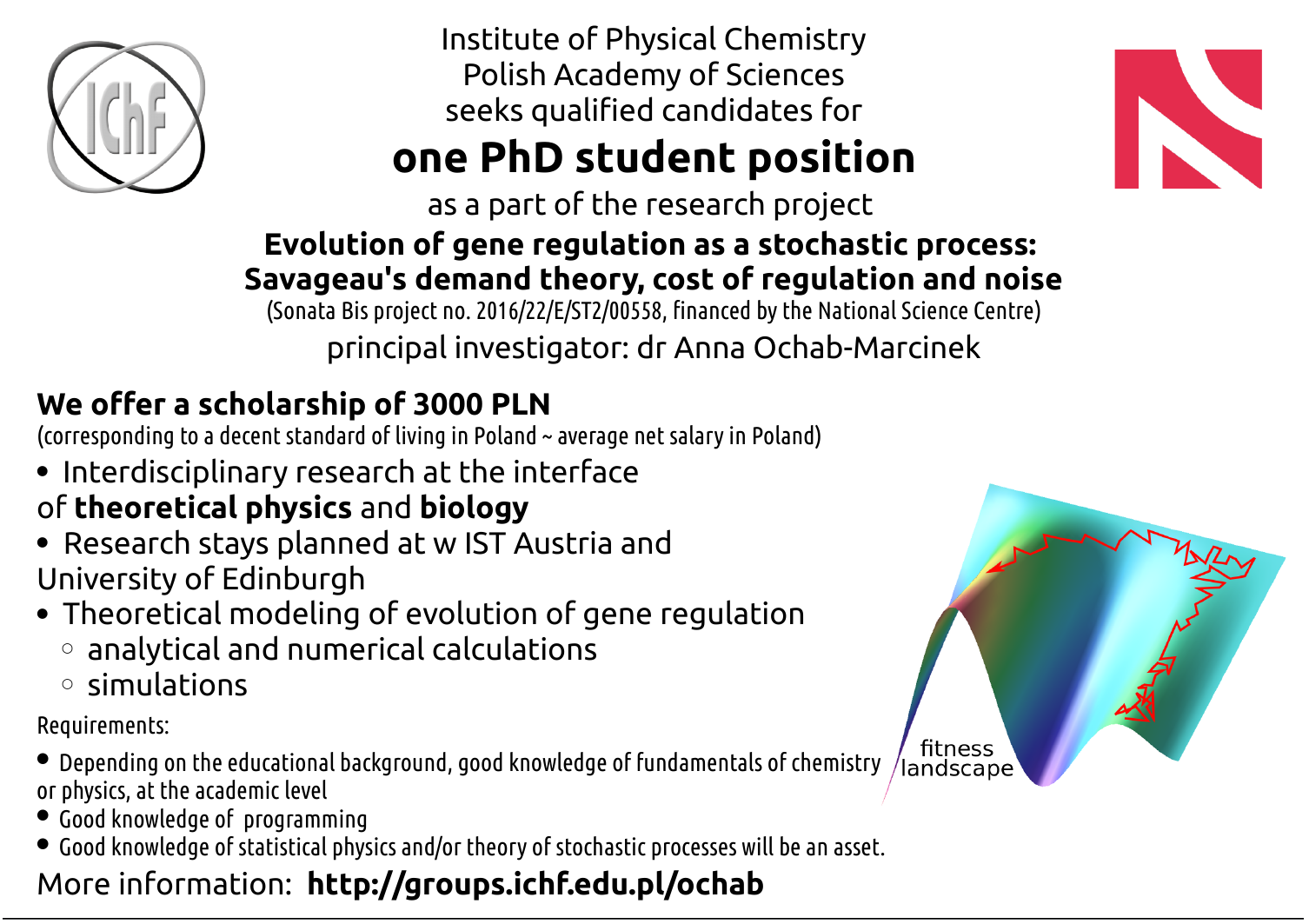 ecology and evolution: Student + PhD position