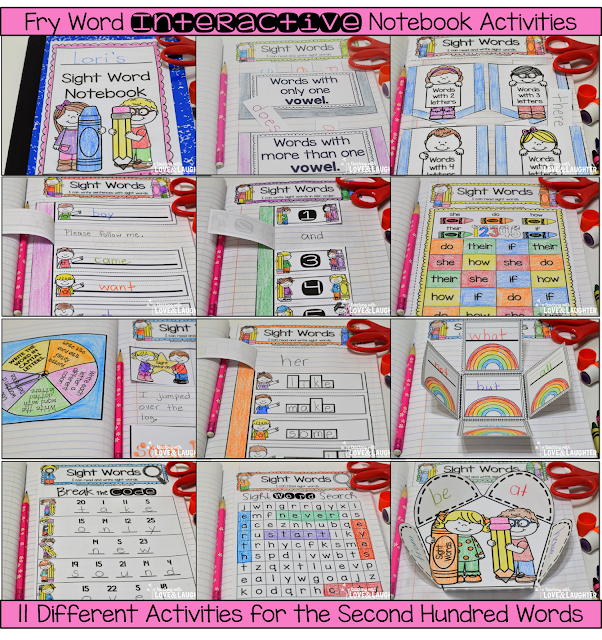Teaching With Love and Laughter: Fry Word Interactive Notebooks {Editable}