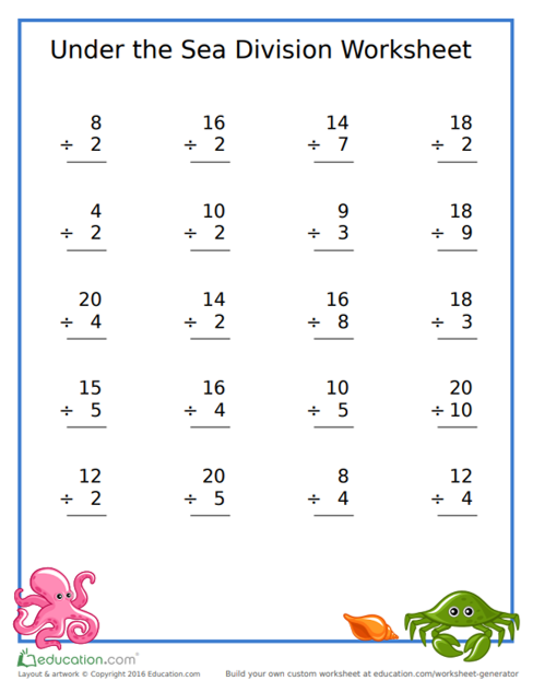 Division Under The Sea Freebie - Journey of a Substitute Teacher