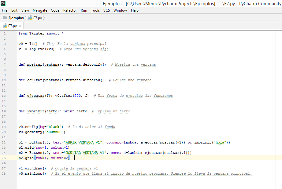 David Orlando Maldonado Lopez: Programas Tkinter Python
