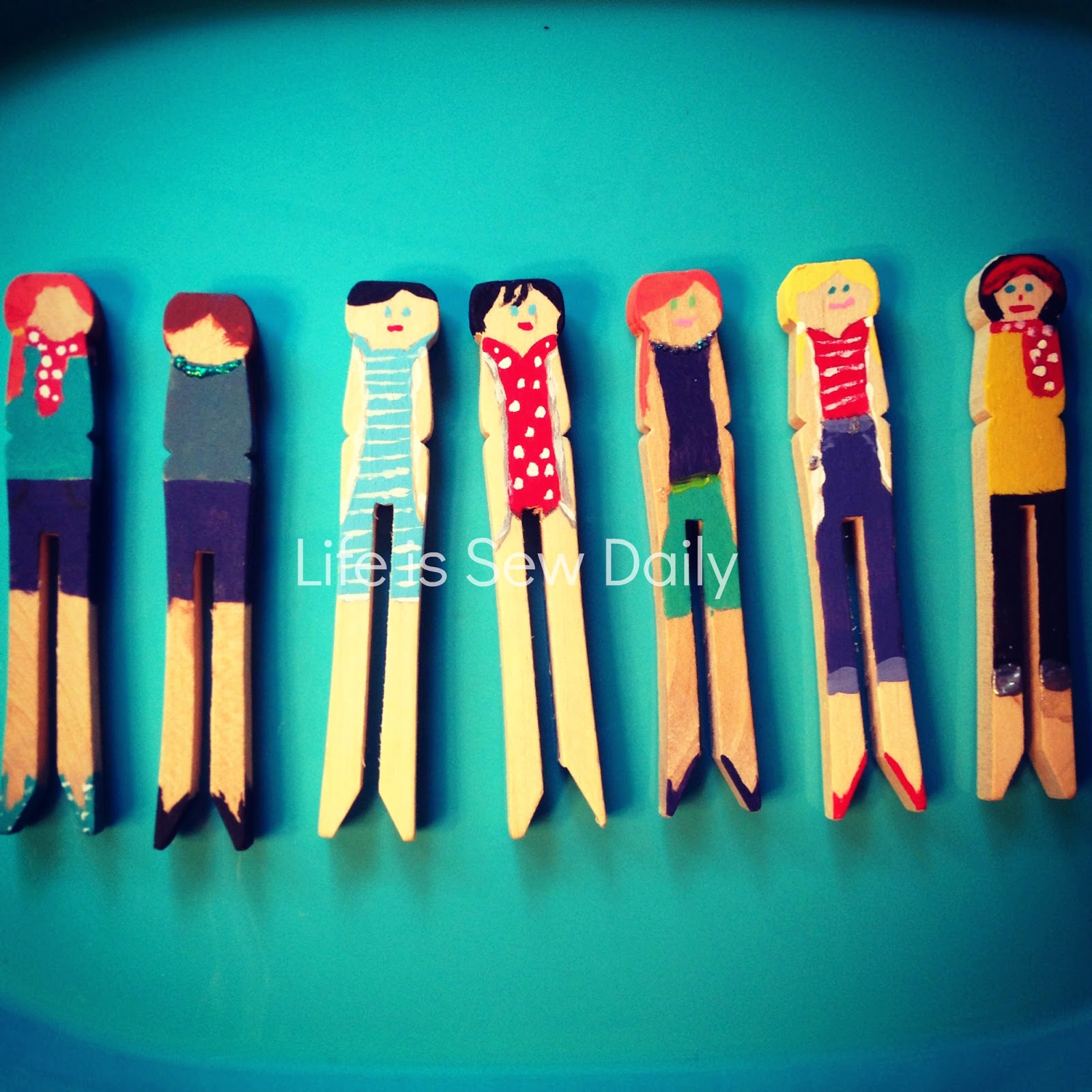 Life is {Sew} Daily: Creating Clothespin People: Hours of Fun on a Budget
