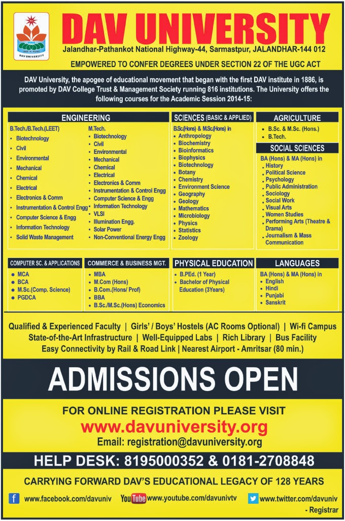 RAH DASERA: DAV UNIVERSITY JALANDHAR