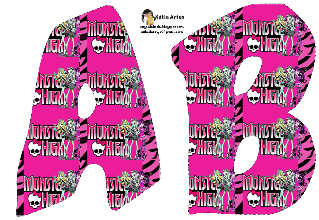 Alfabeto Monster High con fondo rosa. - Oh my Alfabetos!
