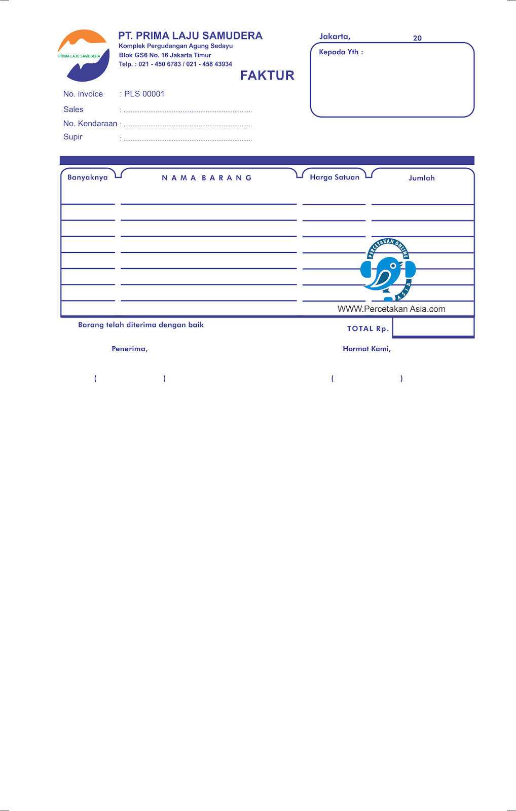 Cetak nota kwitansi di Kelapa Gading - Cetak Kwitansi kelapa gading