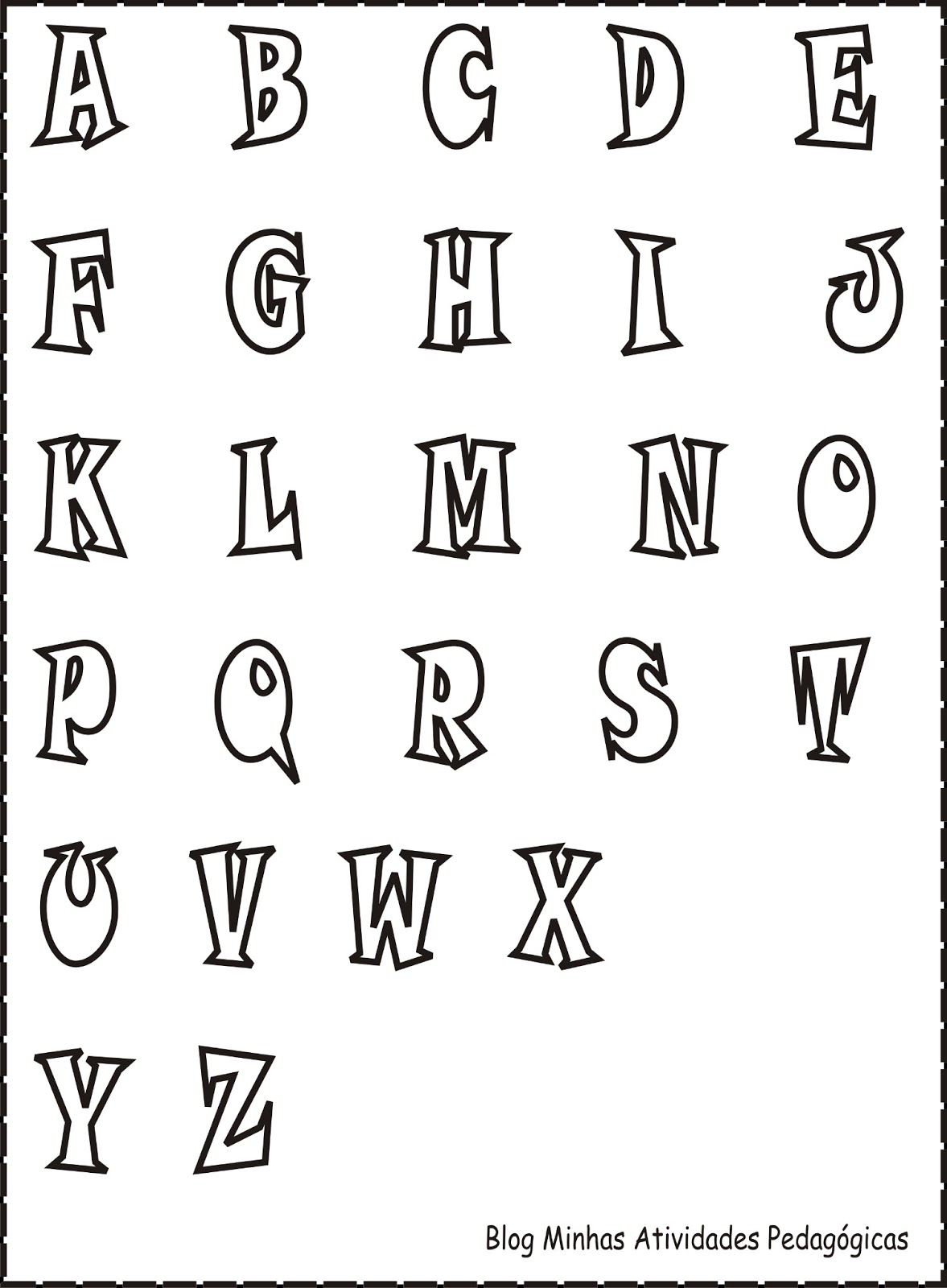 Minhas Atividades Pedagógicas: Letras do Alfabeto para colorir