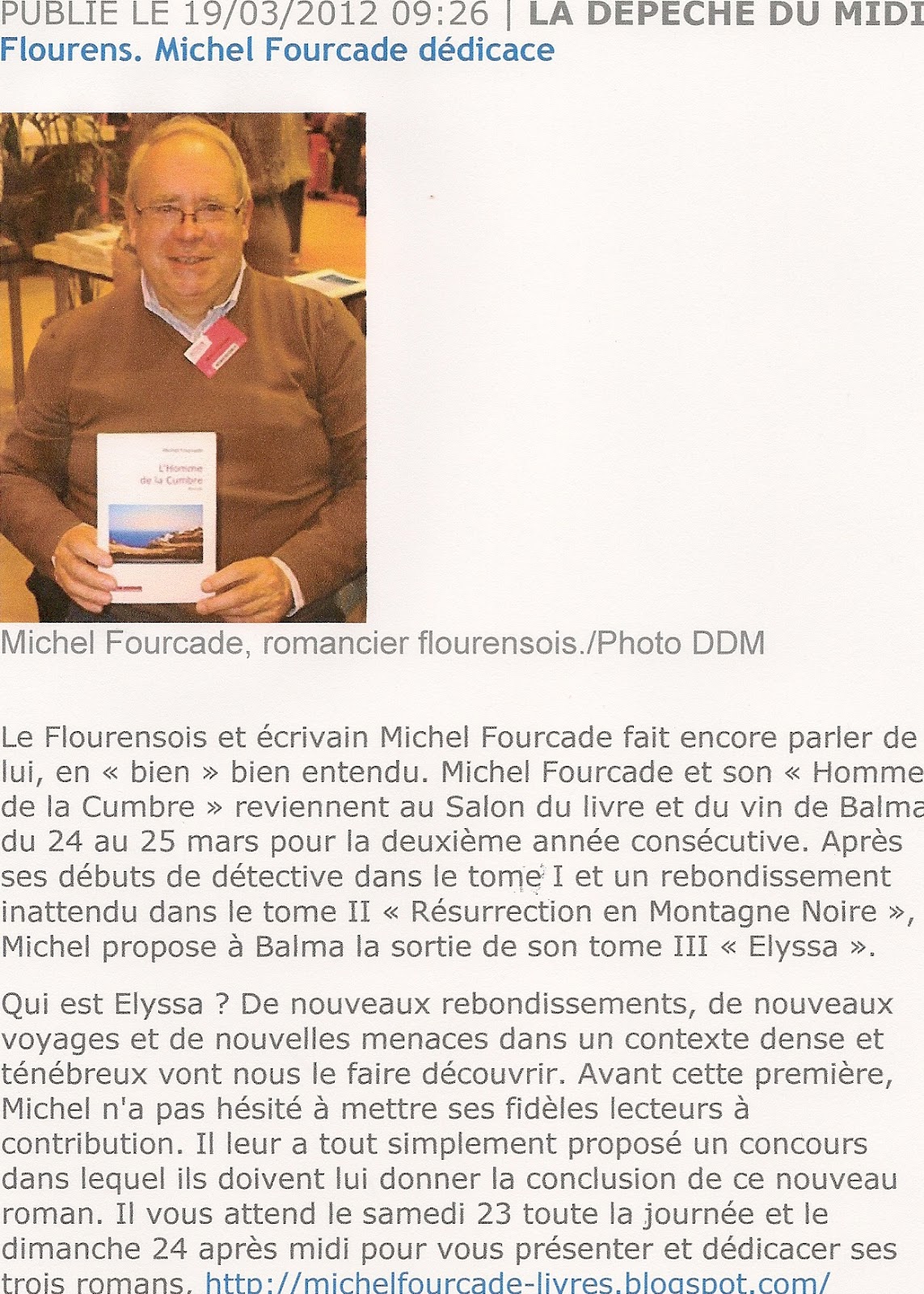 MICHEL FOURCADE: Actualités