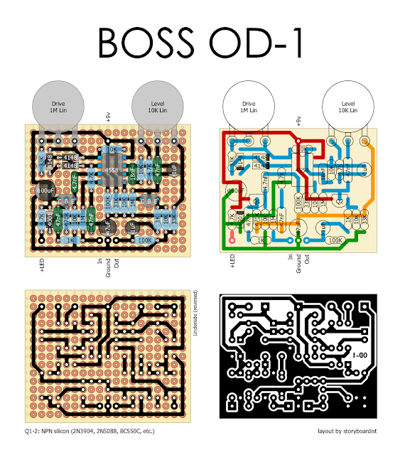 Perf and PCB Effects Layouts: Boss OD-1 Overdrive