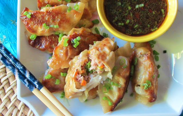Let's eat......simple!: Pot Stickers with Sesame Soy Dipping Sauce