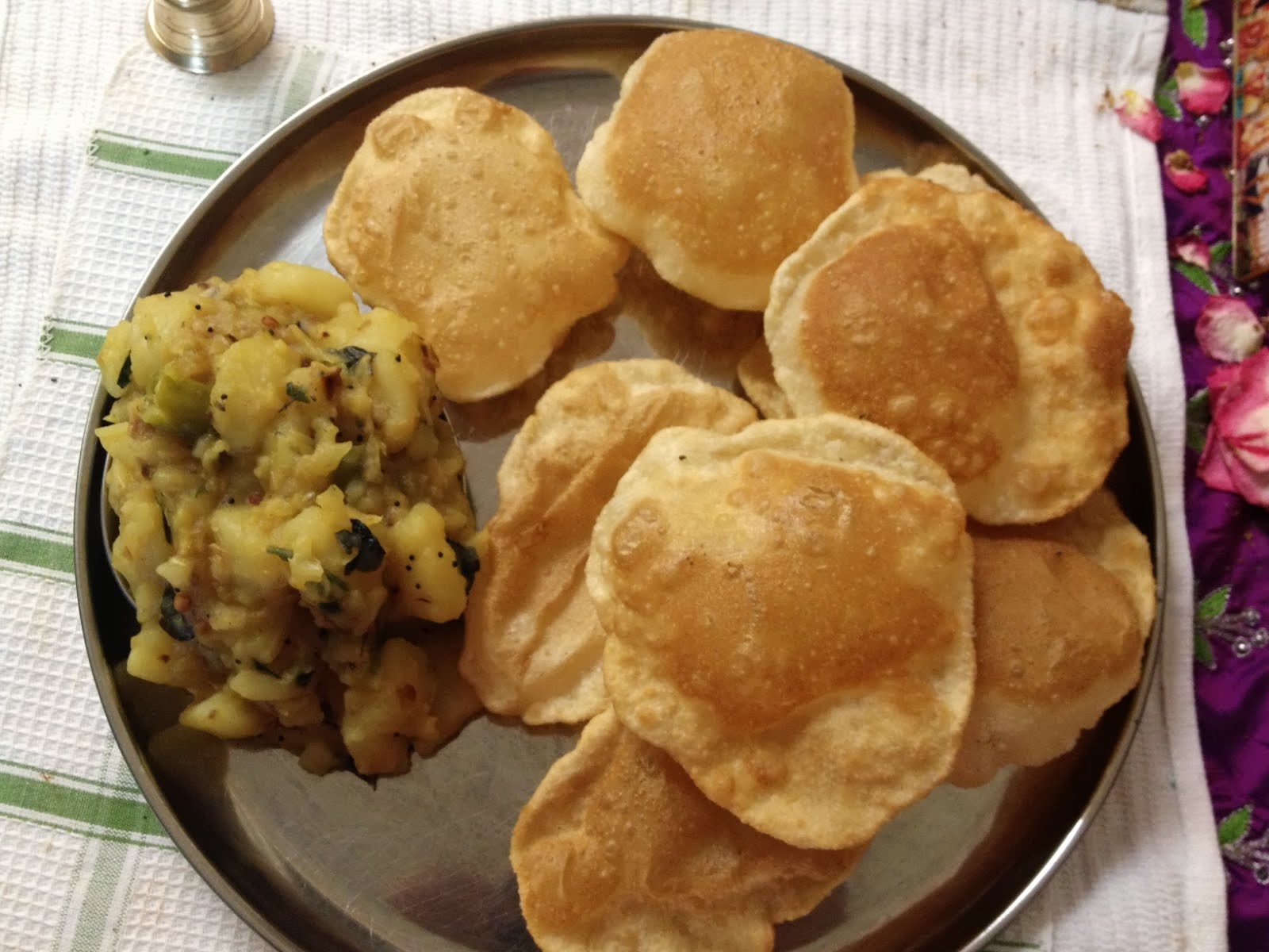 Prasadam Saturday - Puri, potato sabji : Krishna