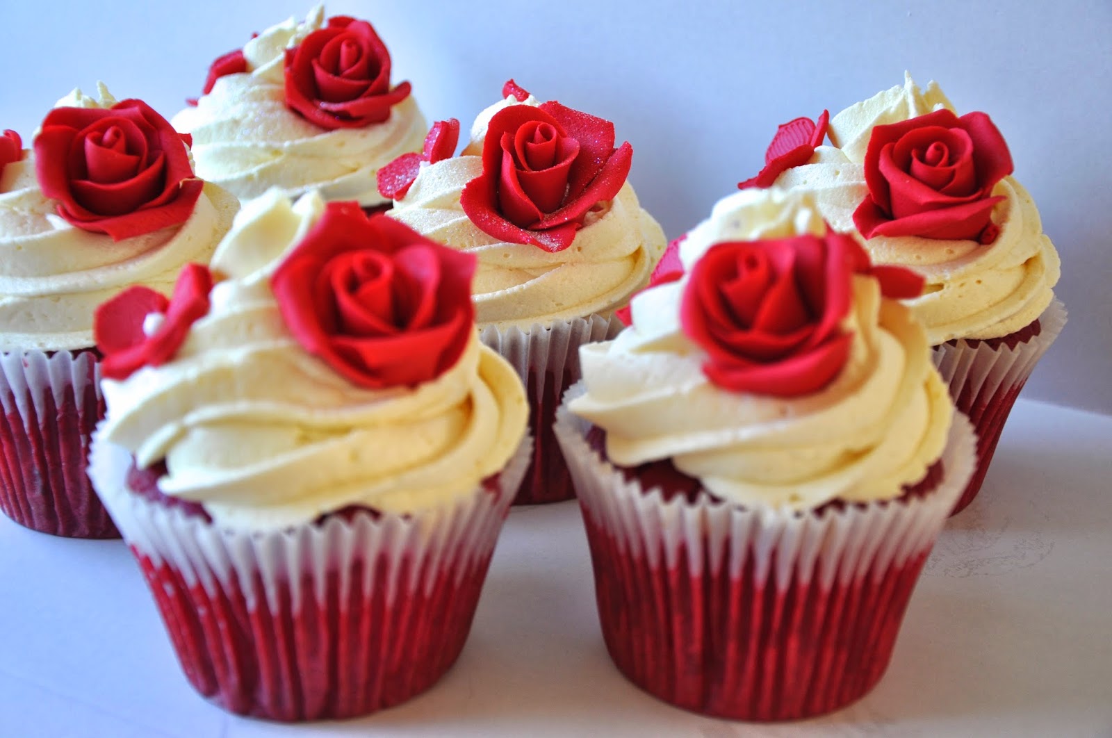 Red rose red velvet cupcakes