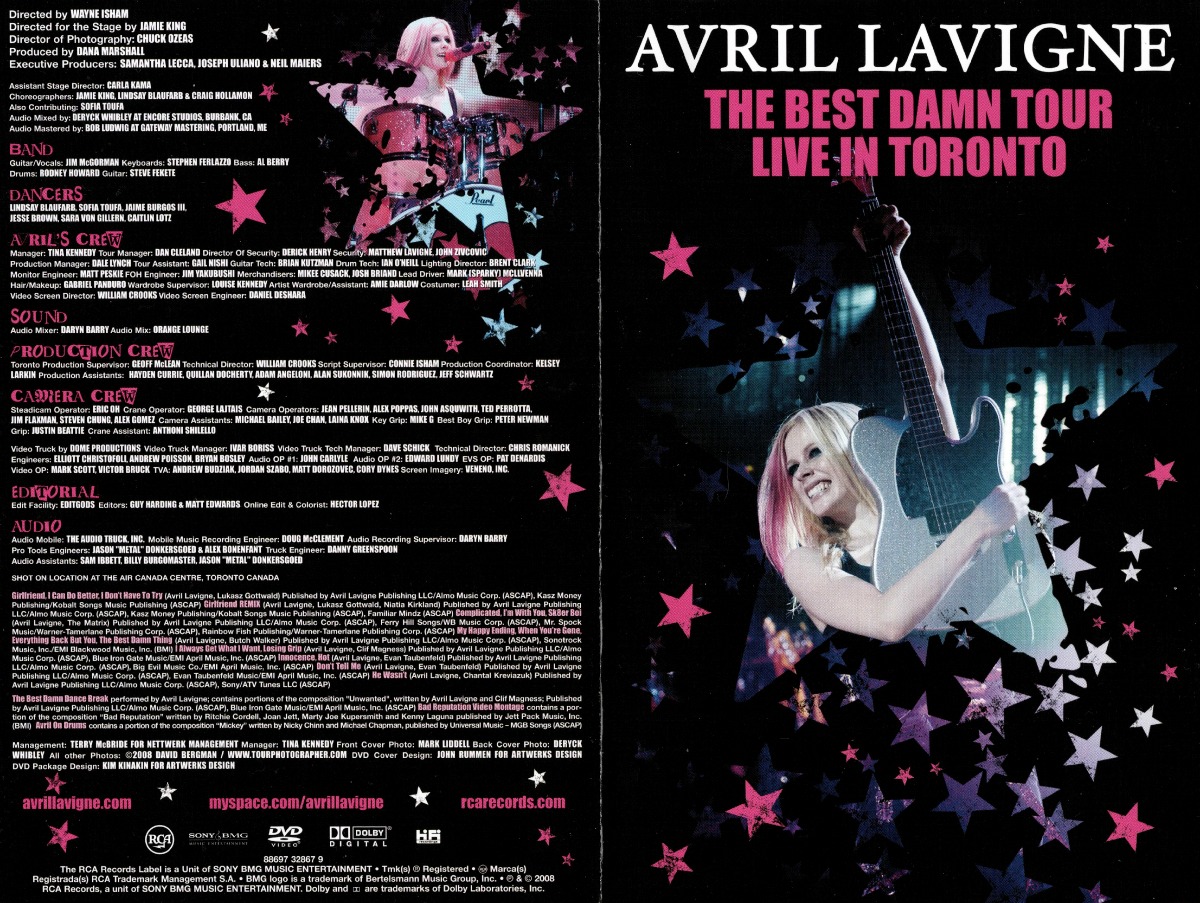 DVD: Avril Lavigne - The Best Damn Tour - Live In Toronto - Encartes Pop