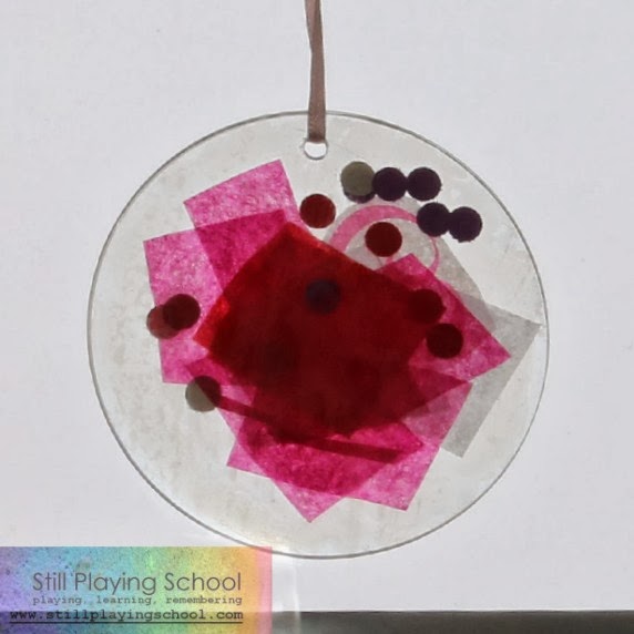 Tissue Paper Mosaics for Valentine's Day | Still Playing School
