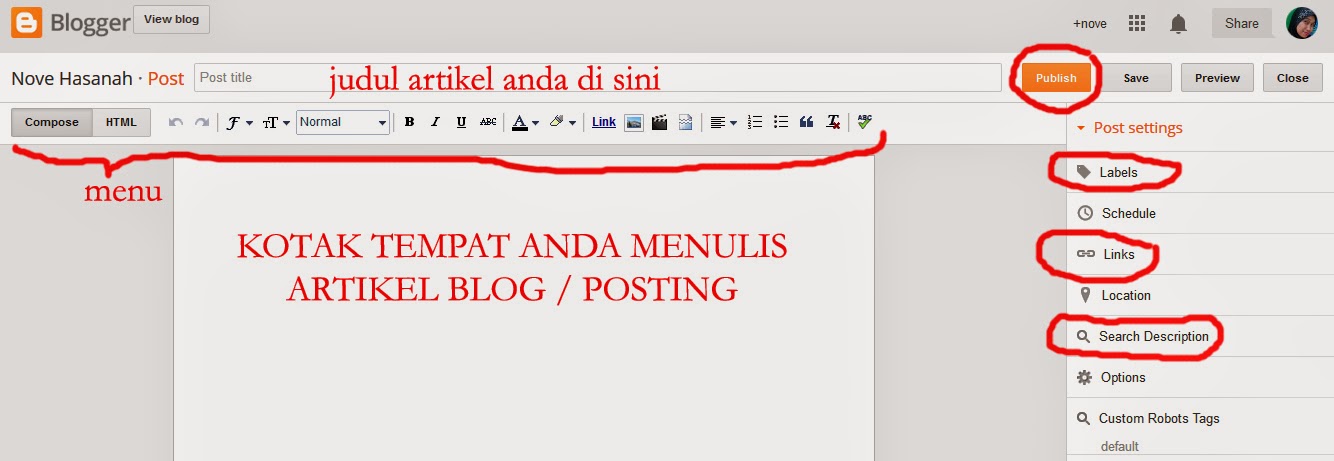Menulis Dan Mempublikasikan Artikel Pertama Blogspot Anda