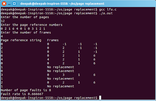 Lab programs for CSE Students: C program for LFU page replacement algorithm