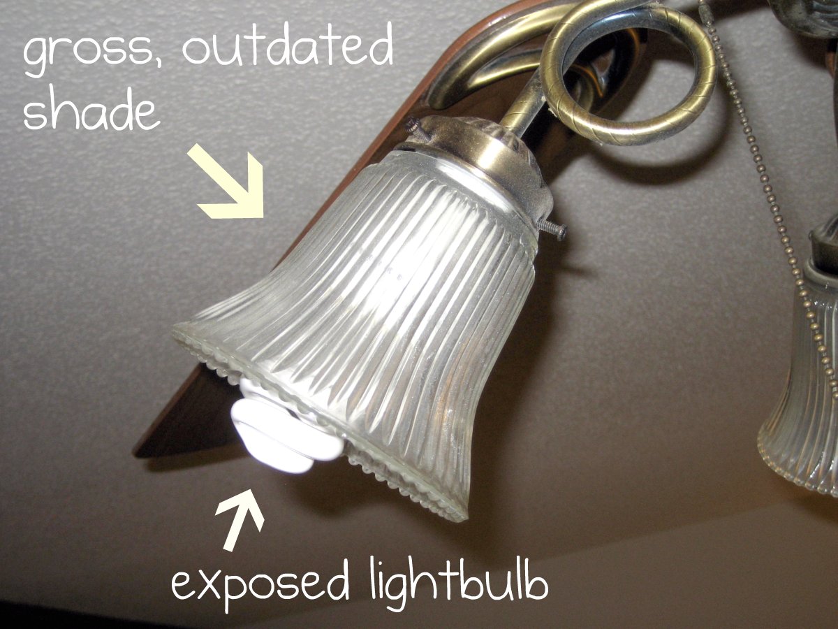 31 diy: Thrifty find: Replacing Outdated Shades on a Light Fixture