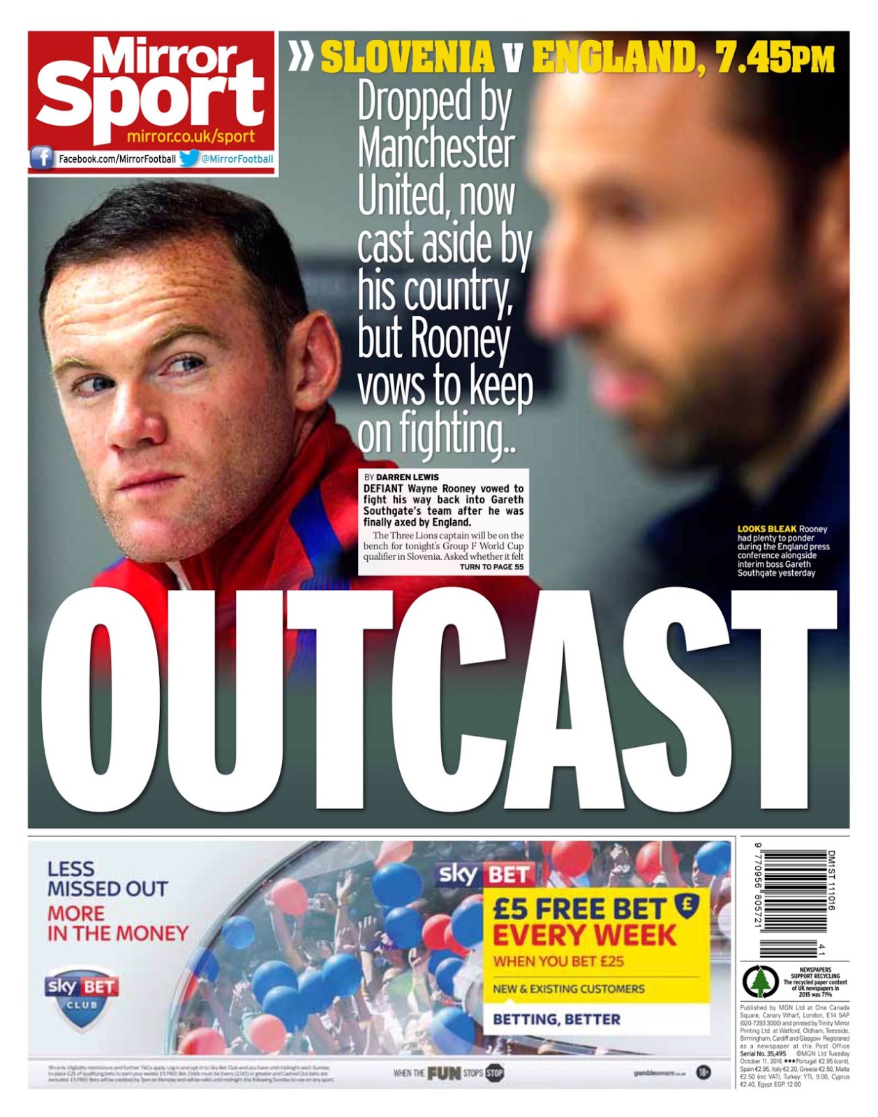 Today's Back Pages - Rooney Fight and Aguero K.O. - e-Football