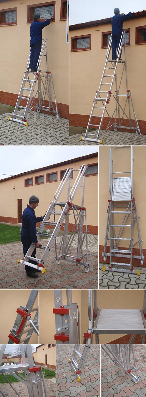 Scara platforma mobila cu inaltime reglabila ~ Bricoflor