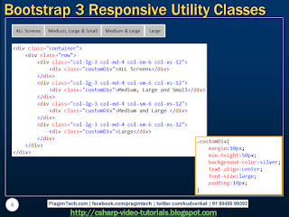 Sql server, .net and c# video tutorial: Bootstrap 3 responsive utility classes