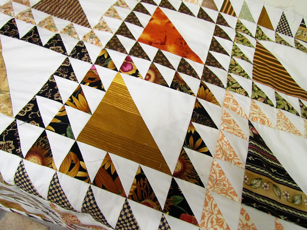 Marty's Fiber Musings: The Brown Half-Square Triangle Quilt Update!