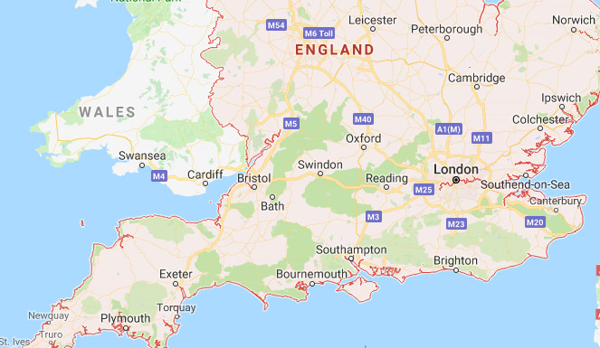 Peta Inggris Asli dan Lengkap (Google Maps)