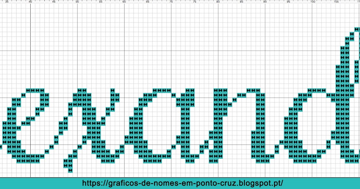 Gráficos de Nomes em Ponto Cruz: Nome Alexandra em Ponto Cruz
