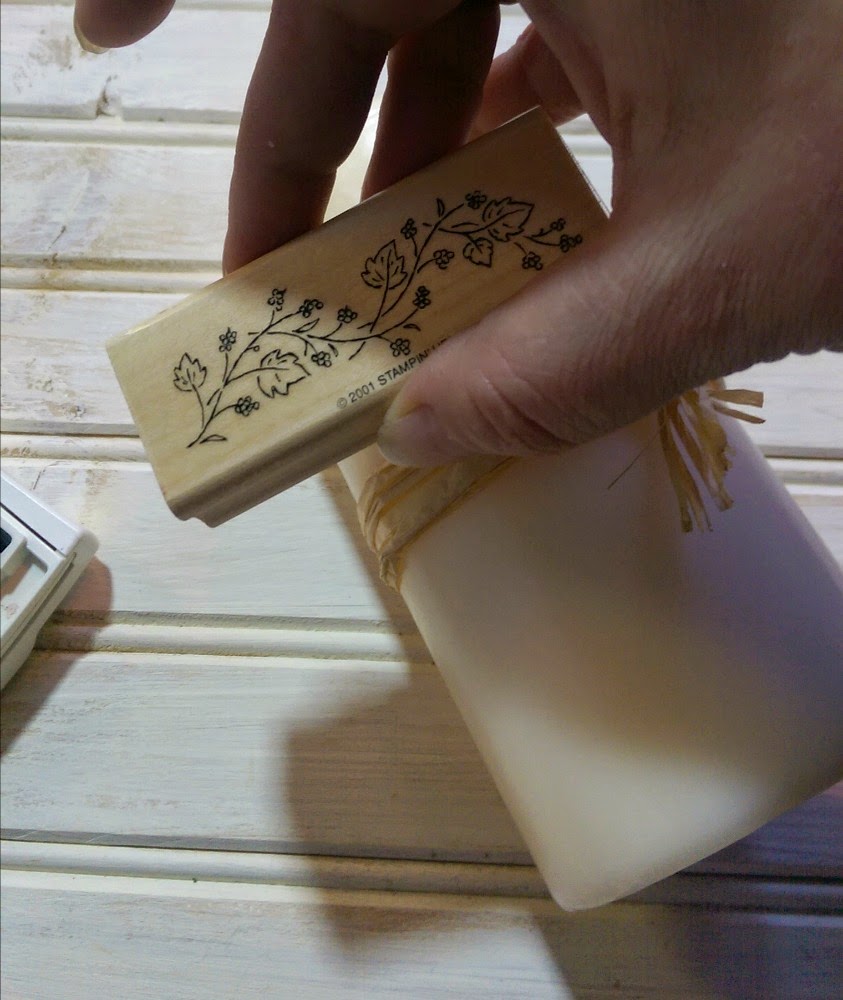 Stamped Candles - A DIY Project for Fall - Outnumbered 3 to 1