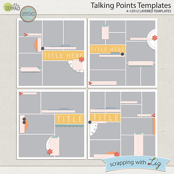 January BYOC: Talking Points and Taking Note Templates / Scrapping with Liz