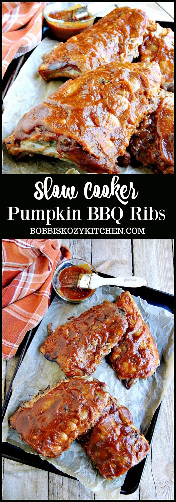Slow Cooker Pumpkin BBQ Ribs - Bobbi's Kozy Kitchen