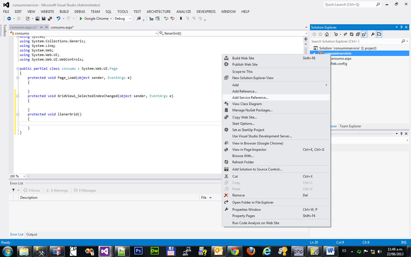 Tu Código detrás de la interfaz del usuario.: Consumir servicio web con ...