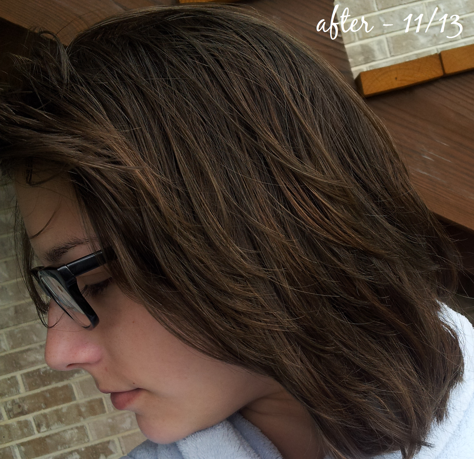 Lainamarie91: Lush Henna Caca Noir on Short Medium Brown Hair Before ...