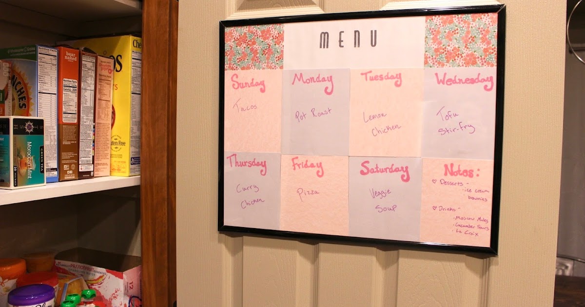 Dry Erase Menu Board