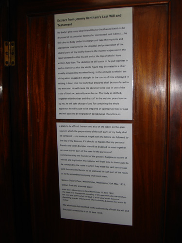 Jeremy Bentham's Corpse Auto Icon - Britain All Over Travel Guide