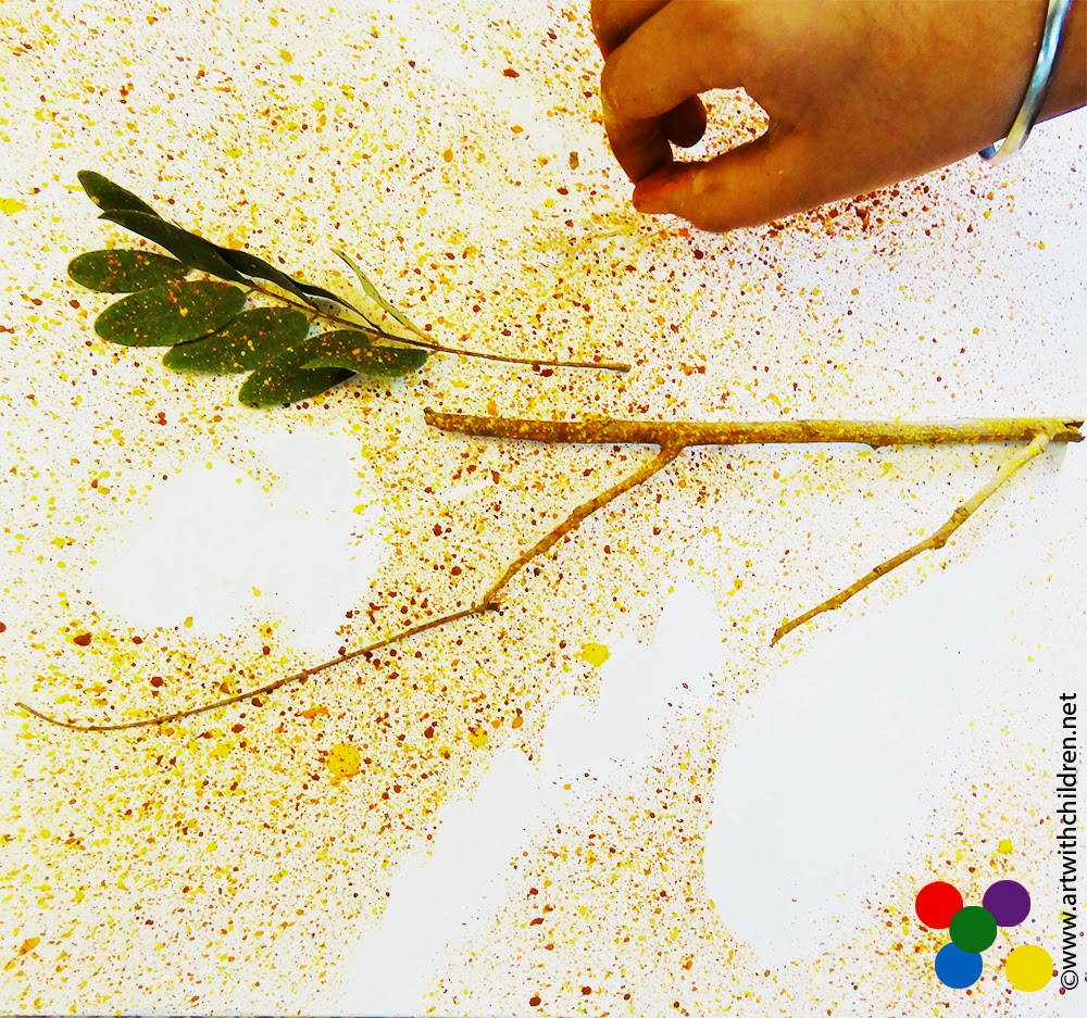 Spray painting with autumn colours