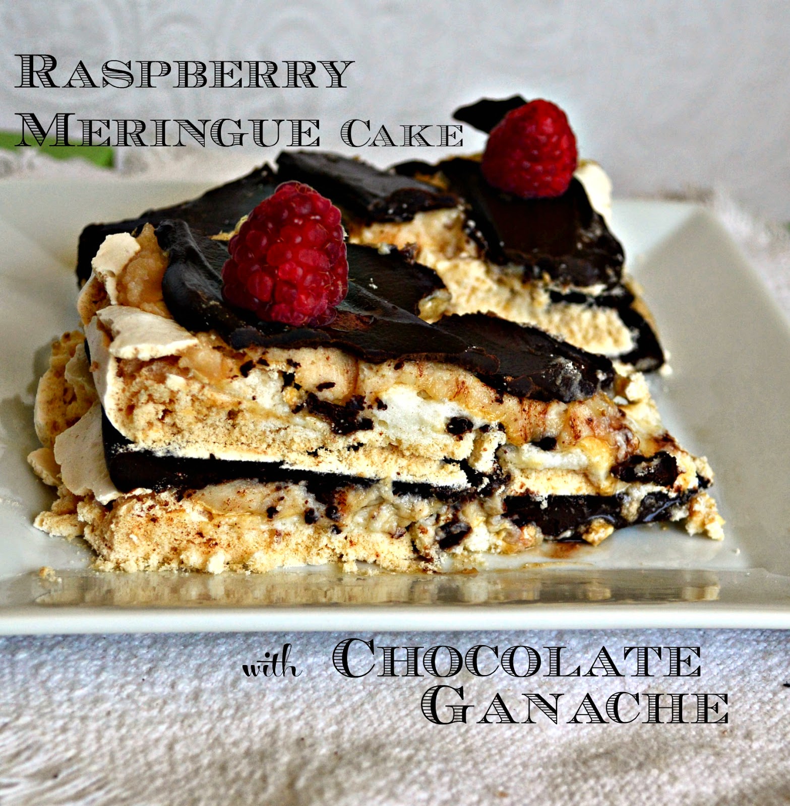 Easy Raspberry Meringue Cake with Chocolate Ganache - This Is How I Cook