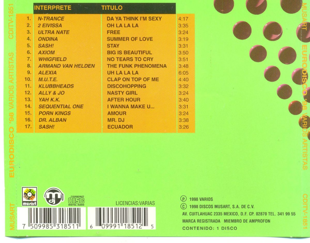 PLANETA MUSICAL: EURODISCO 98