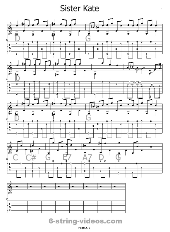 Guitar Tabs: Tabs For: Sister Kate