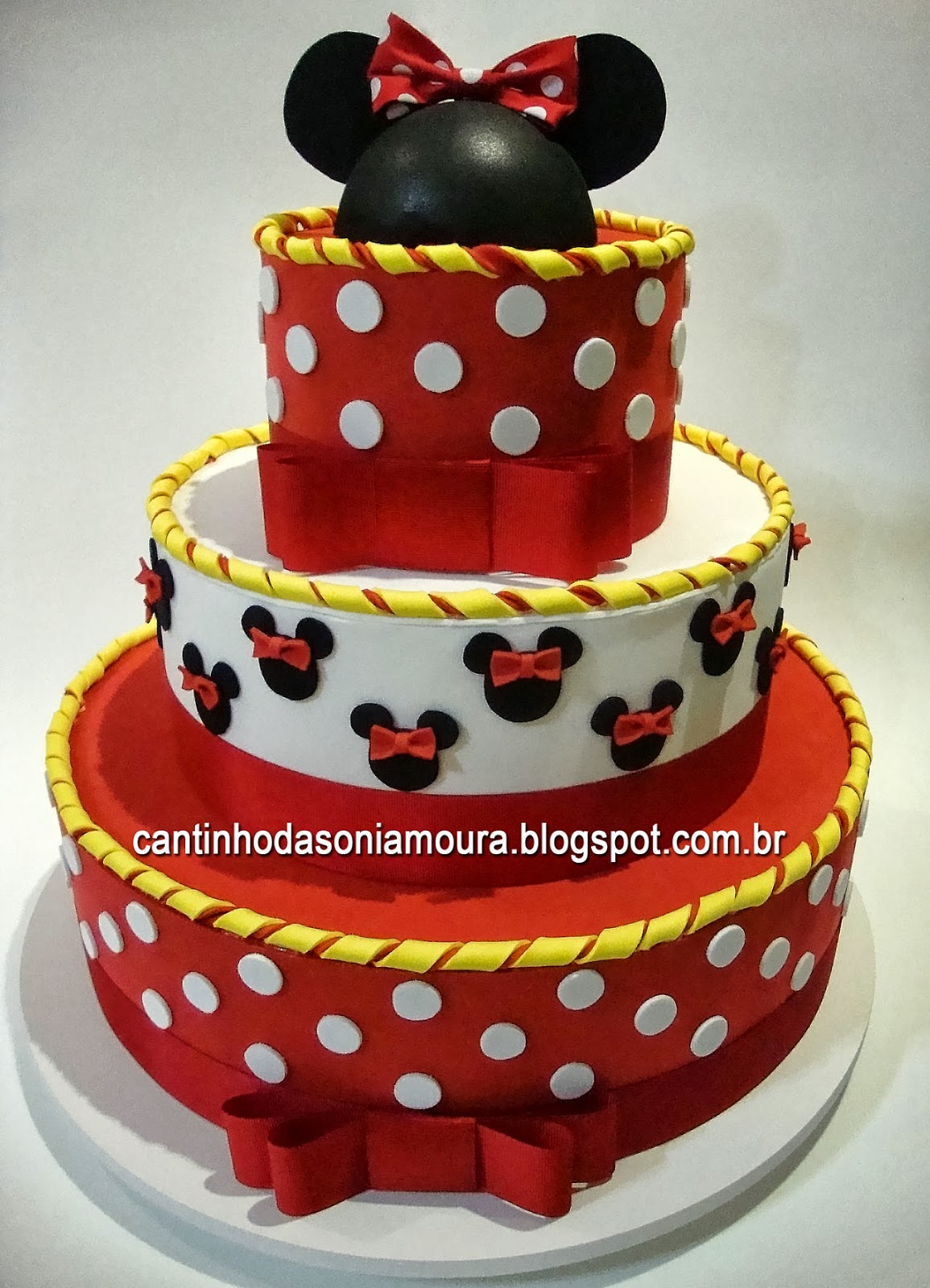 Como Fazer Bolo de EVA Tema Minnie Passo a Passo - Cantinho da Sonia Moura