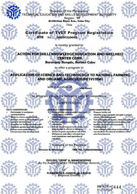 ACES NATURAL FARMING TECHNOLOGY for HEALTH WELLNESS WEALTH: TESDA ...