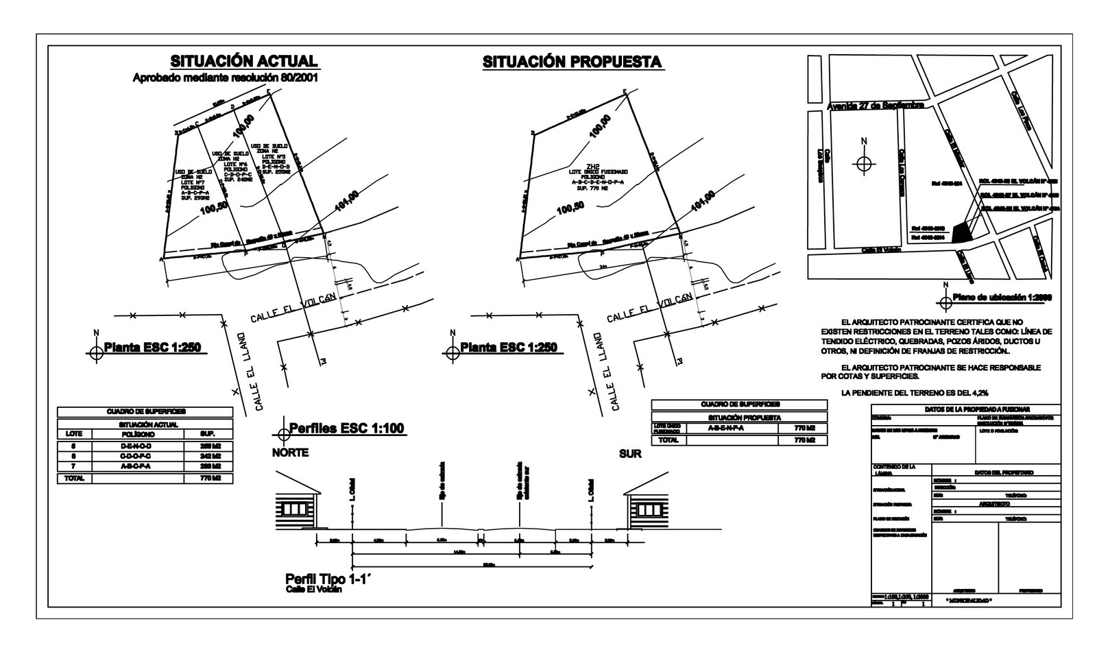 Barrera Arquitectos: Fusión, Subdivisión y Loteos