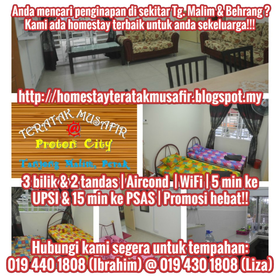 Homestay Teratak Musafir di Proton City, Tanjong Malim, Perak: Kadar ...